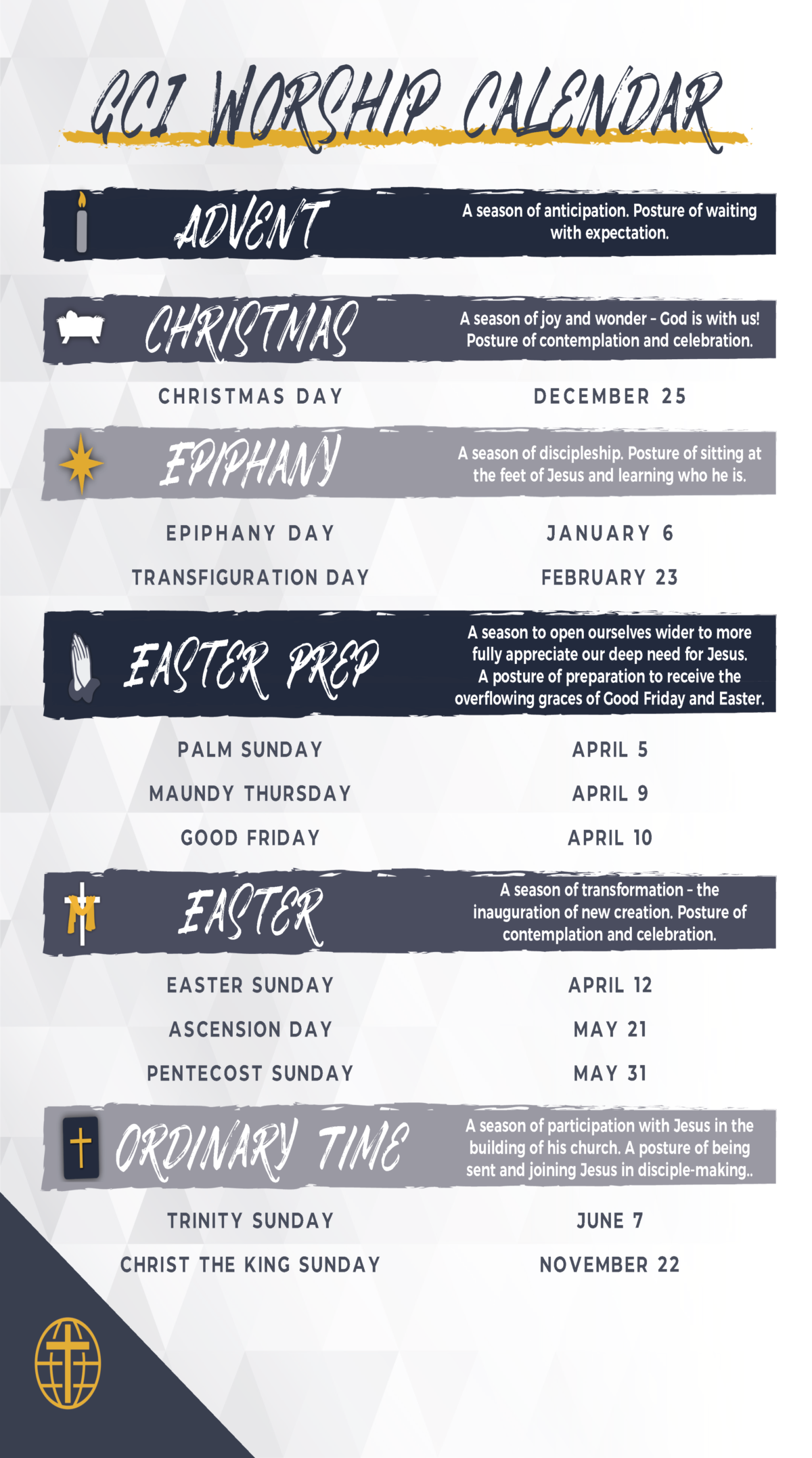 GCI Worship Calendar – GCI Equipper