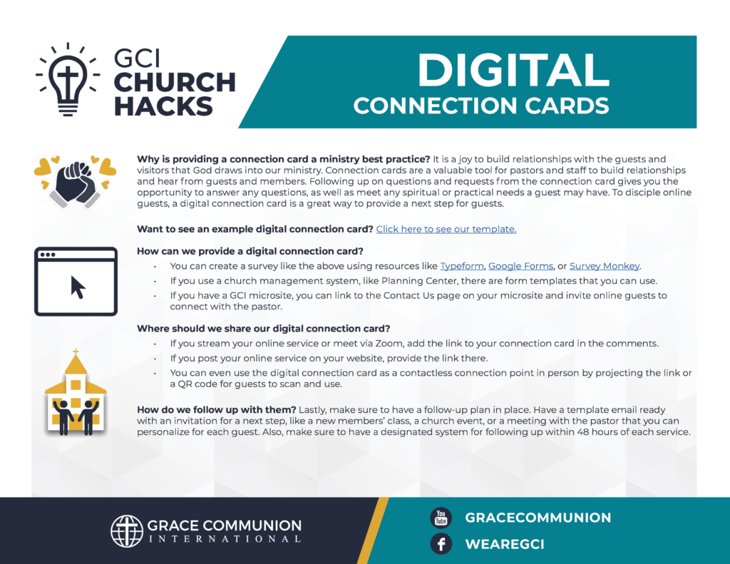 Church Hack: Digital Connect Cards – GCI Equipper