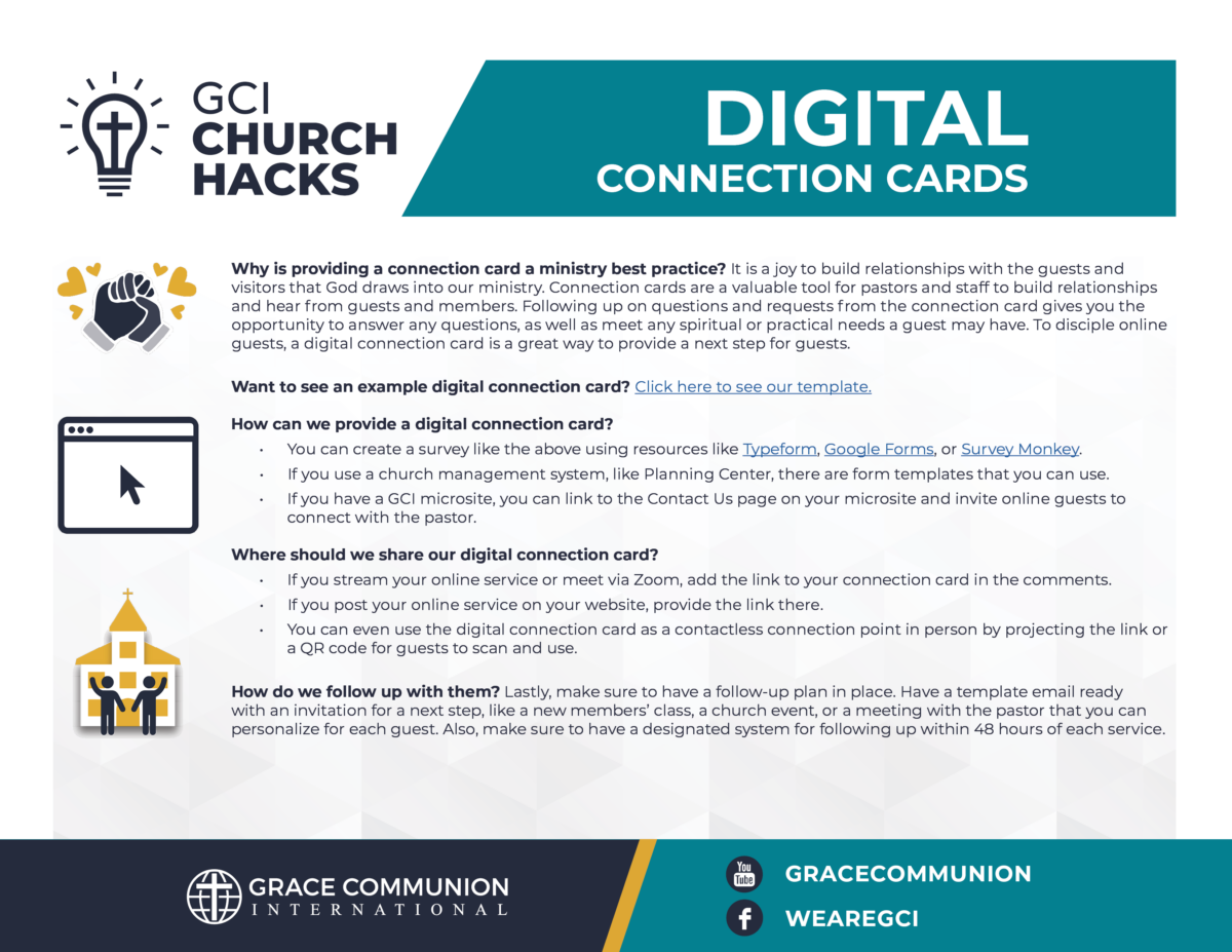 Church Hack: Digital Connect Cards – GCI Equipper