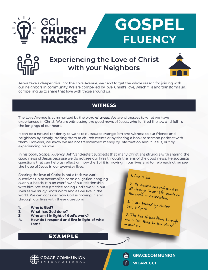 Church Hack: Gospel Fluency – GCI Equipper