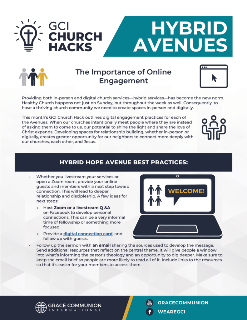 Church Hack: Hybrid Avenues – GCI Equipper
